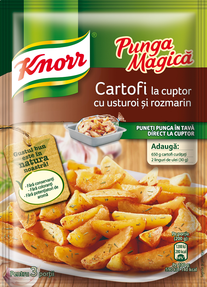 Knorr punga magica condimente pentru cartofi la cuptor cu usturoi și ...