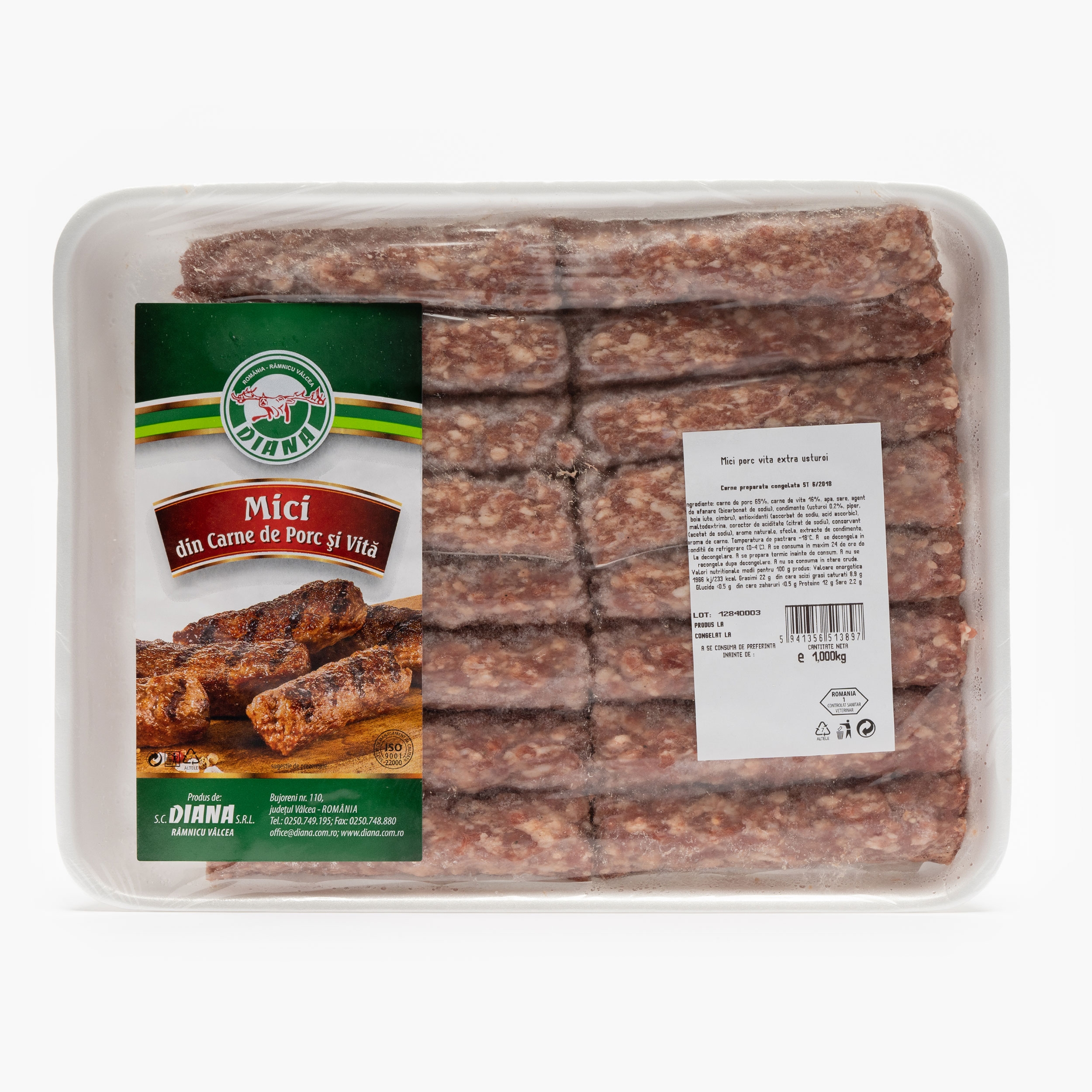 Mici din carne de porc și vită Diana 1000g – RoFood